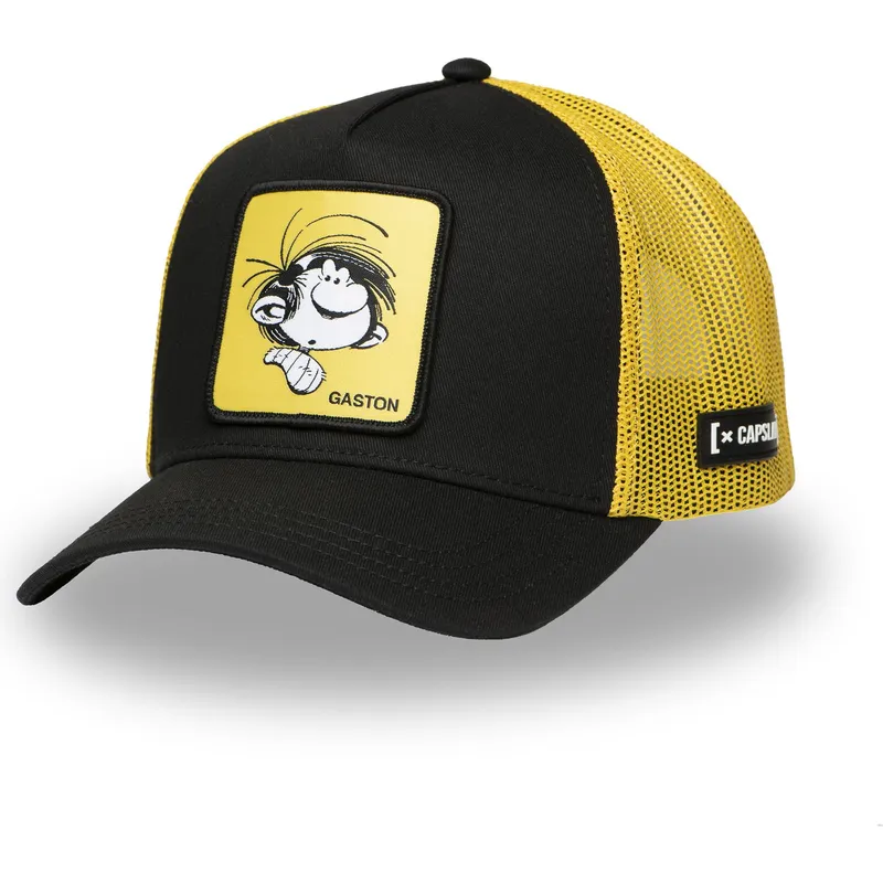 Capslab Gaston Lagaffe HEA Black and Yellow Trucker Hat: Caphunters.co.uk