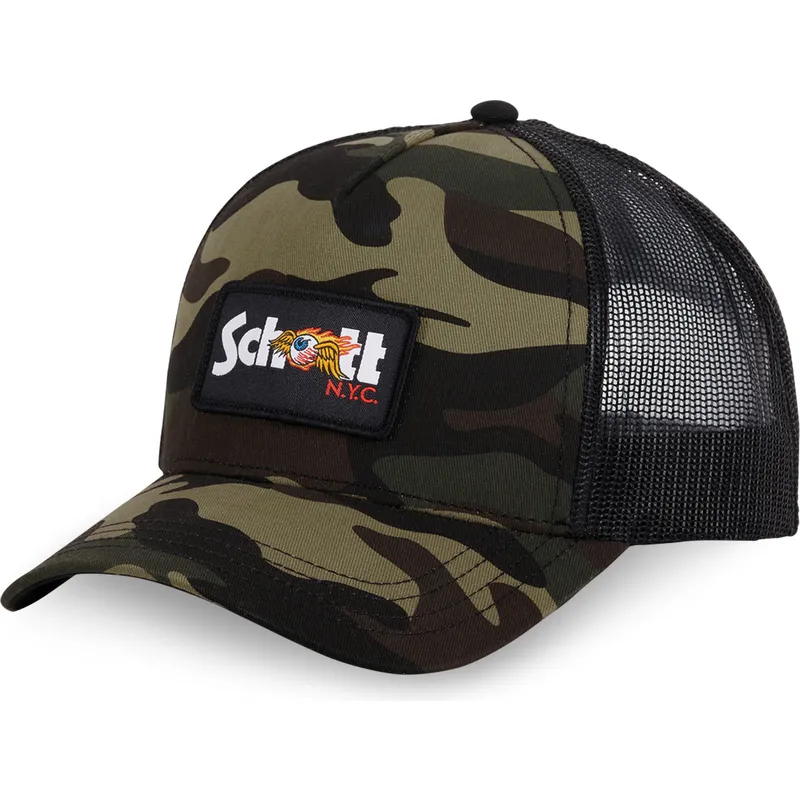 Von Dutch x Schott NYC ARMY Camouflage Trucker Hat: Caphunters.co.uk