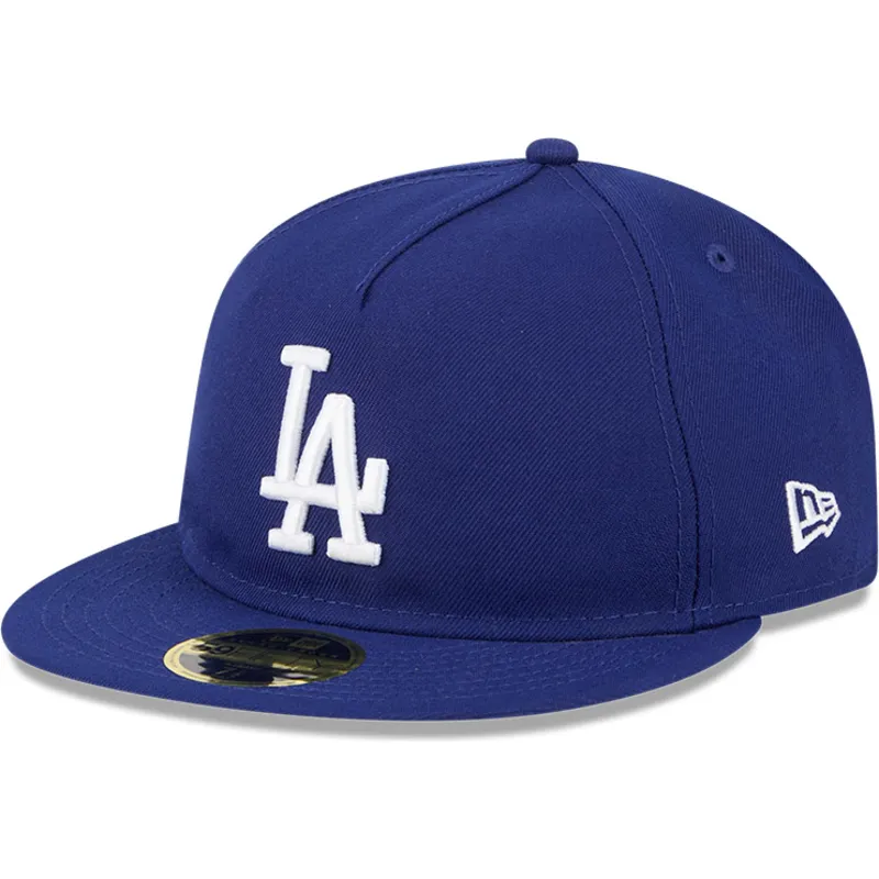 New Era Flat Brim 59FIFTY Retro Crown A Frame Easy Los Angeles Dodgers ...