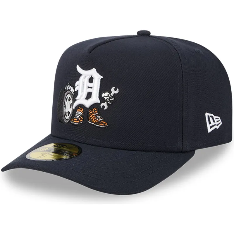New Era Curved Brim 59FIFTY A Frame Cartoon Detroit Tigers MLB Navy ...