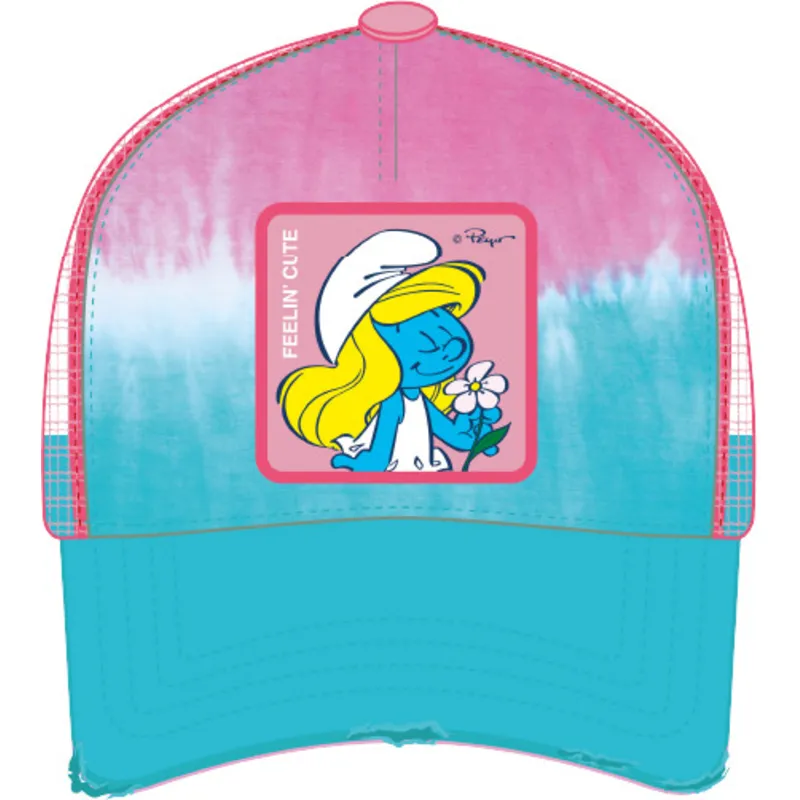 Capslab Smurfette SMU ETT2 The Smurfs Blue and Pink Trucker Hat ...