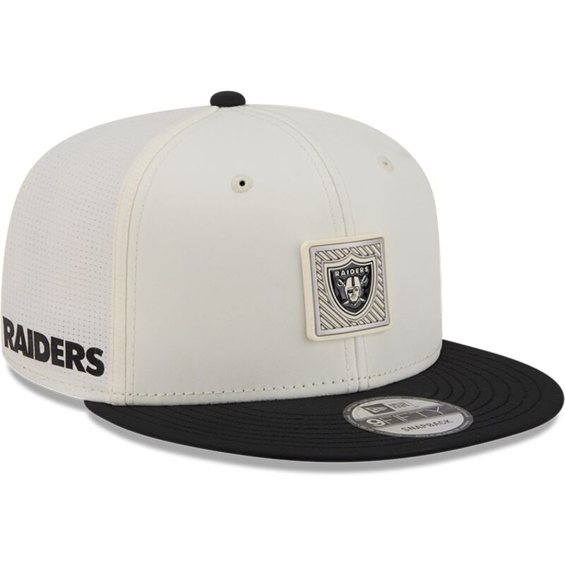New Era Flat Brim 9FIFTY Training Pack 2026 Las Vegas Raiders NFL Beige ...