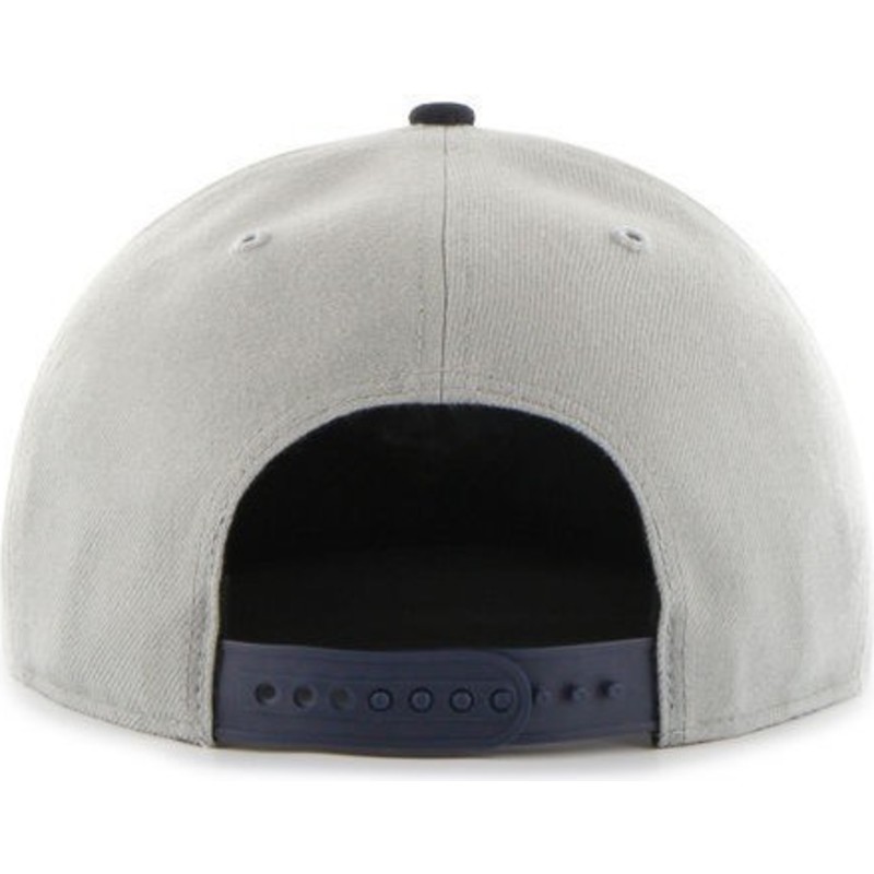 47 Brand Flat Brim Side Logo MLB New York Yankees Grey Snapback Cap ...